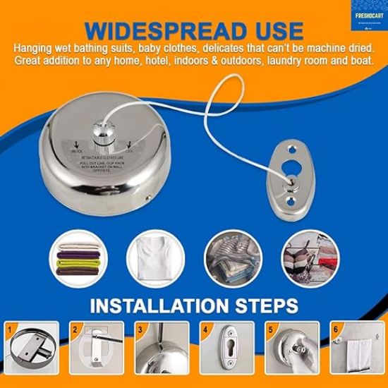 FreshDcart: Wall Mounted Pull Out Rope: 3M - Online Hardware Store in ...